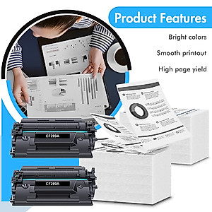 CF289A 89A Black Toner Cartridge 2-Pack Replacement for HP 89A CF289A 89X CF289X for HP Enterprise M507 M507n M507dn M507x MFP M528dn M528f M528c M528z M528 Series Printer Ink