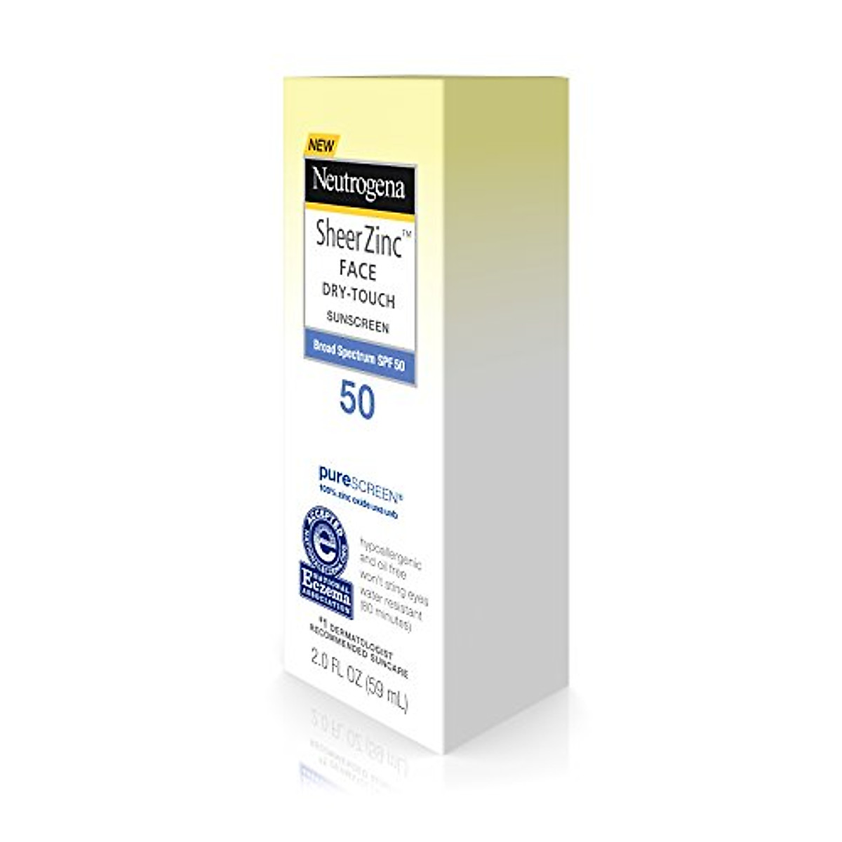 Neutrogena Sheer Zinc Dry-Touch SPF 50 Face Sunscreen, 2 Fluid Ounce -Pack of 3 (Package May Vary)