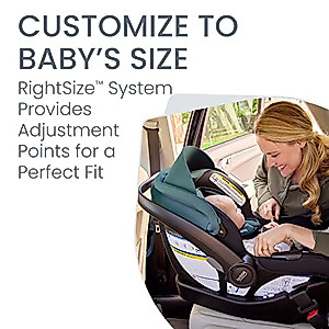 Britax Willow S Infant Car Seat with Alpine Base, ClickTight Technology, Rear Facing Car Seat with RightSize System, Jade Onyx