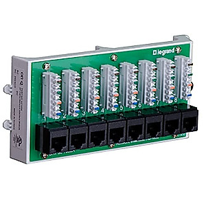 Legrand - OnQ Cat5e Network Interface Module, Wifi Module with 8 Ports, Network Box Provides Connectivity to Ethernet Connected Devices, Black, AC1058