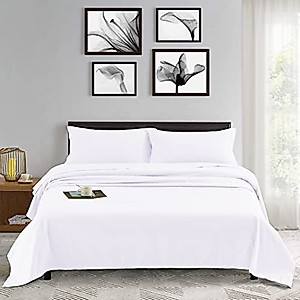Ersmak Bright White Queen Sheets Set (4 Piece), Super Soft Brushed Microfiber Bed Sheets with 16 Inch Deep Pocket, Egyptian Quality Luxury Bedding Set