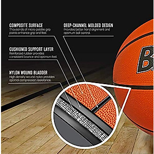 Biggz (6 Pack) Official Size 7 Premium Rubber Basketballs - Bulk Wholesale with Pump