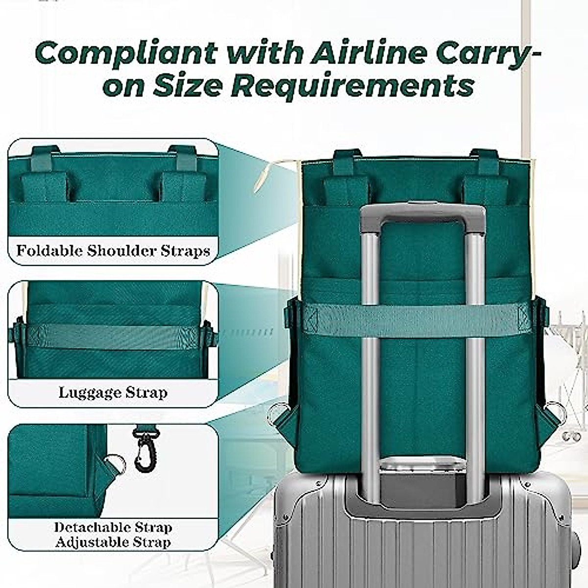 Women Backpack With Laptop Compartments & Tote Bag, 15.6Inch Waterproof Canvas Laptop Bookbag with Top Wide Open, Teacher/Nurse Computer Backpack Purse, College Work Travel Rucksack for Daily use