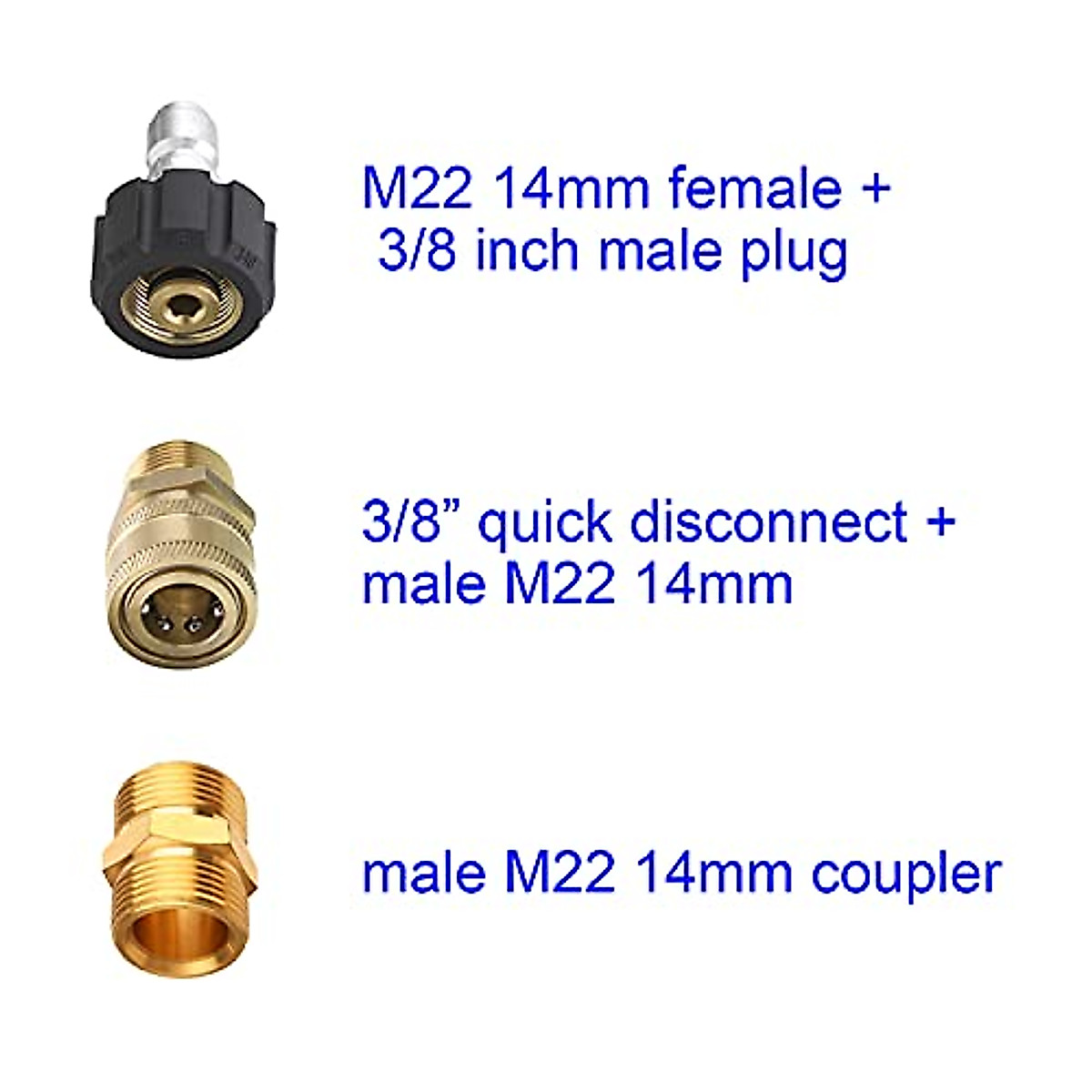 RIDGE WASHER Pressure Washer Hose 50 FT, 1/4 Inch Pressure Washer Hose for Most Brands, with M22 14mm Fitting, 3600 PSI