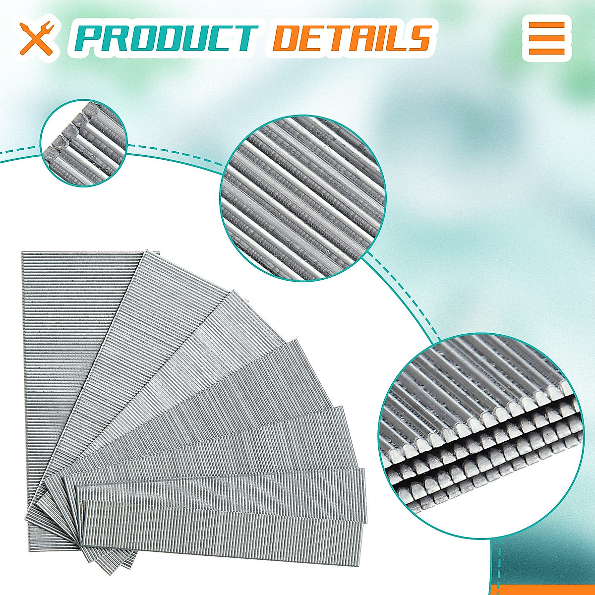 23 Gauge Pin Nails Headless Pins Nails 7 Sizes Assorted Galvanized Brad Nails 2/5 Inch to 1 Inch, Pin Nails for Molding Cabinetry Building Assembly, 3500 Pieces (Stainless Steel)