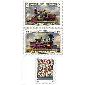 Transcontinental Railroad Sheet of 18 US First Class Postage Stamps American Golden Spike Train (18 Stamps)