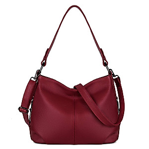 YALUXE Shoulder Bag Genuine Leather Tote Handbag Crossbody Bags for Women