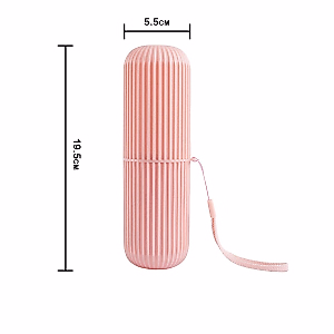 1Pcs Travel Toothbrush Holder, Multifunction Wash Cup for Business Trips, Portable Lightweight Toothbrush Holder Cup, 4 Colors Available. (Pink)