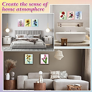 8 Pack 8x10 Inches Flowers Theme Pre Drawn Canvas to Paint, Pre Printed Canvas for Ladies Sip and Paint Party Favor, Pre Sketched Canvas for Painting for Adults