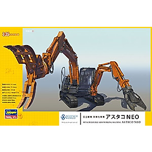 Hasegawa HSW04 1:35 Scale Hitachi Double Arm Construction Machine Astaco Neo Plastic Model