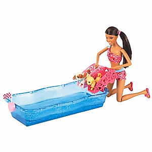 Barbie Swim and Race Pups African-American Doll Playset