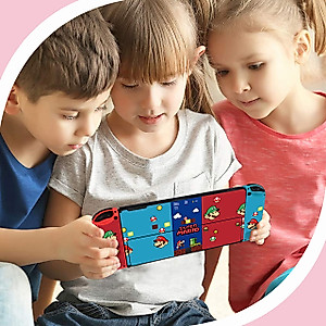 oqpa for Nintendo Switch OLED 2021 Skins Stickers for Girls Boys Kids Cute Kawaii Anime Cartoon Character Design Fun Decals with Tempered Glass Screen Protector for Nintendo Switch OLED(Yellow)