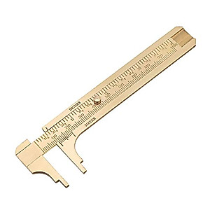 Double Scale Vernier Calipers Brass Sliding Gauge Sliding Pocket Caliper Handy Measuring Tool mm/inch for Measuring Jewelry(100mm)