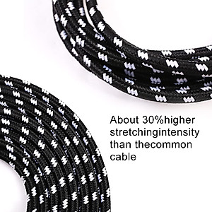 SDYQD Guitar Cable 20 ft - 1/4 Inch Right Angle Black/White Instrument Cable - Professional Quality Electric Guitar Cord and Amp Cable - Electric Instrument Cable - Pro Audio