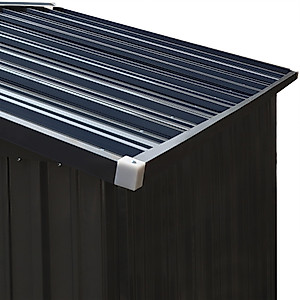 MUPATER 8 x 10 FT Outdoor Storage Shed, Galvanized Metal Garden Tool Shed, Patio Furniture Storage House with Double Slooping Roof, Lockable Door and Vents for Patio and Backyard, Grey