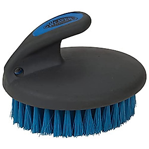 Weaver Leather Palm Held Face Brush with Soft Bristles, French Blue/Gray