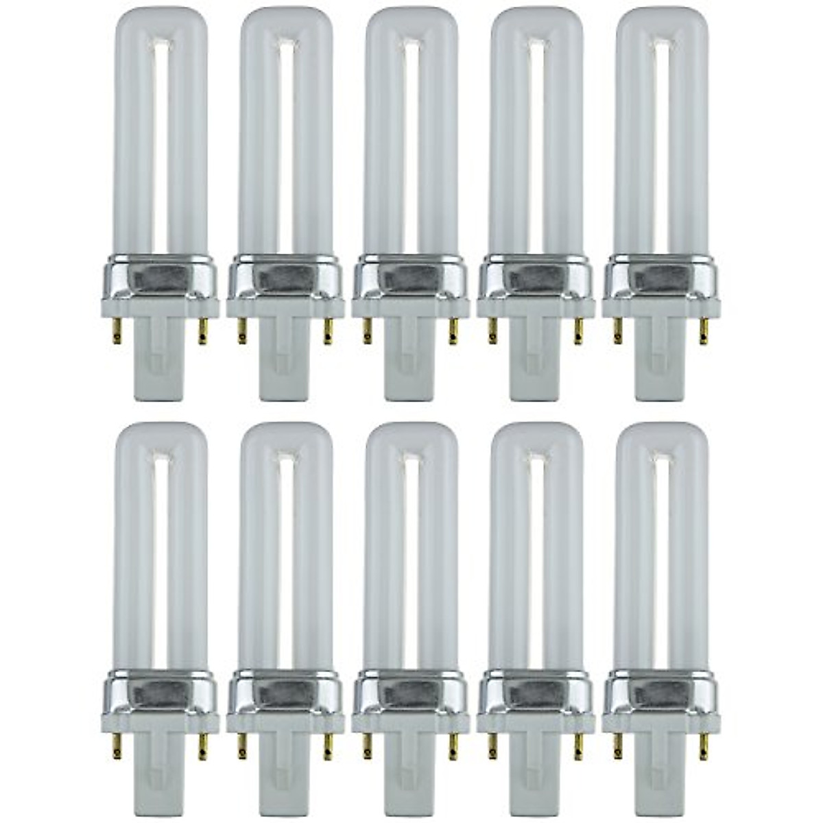 Sunlite PL5/SP41K/10PK 2-Pin Fluorescent 5W 4100K Cool White U Shaped PL CFL Twin Tube Plugin Light Bulbs with G23 Base (10 Pack)