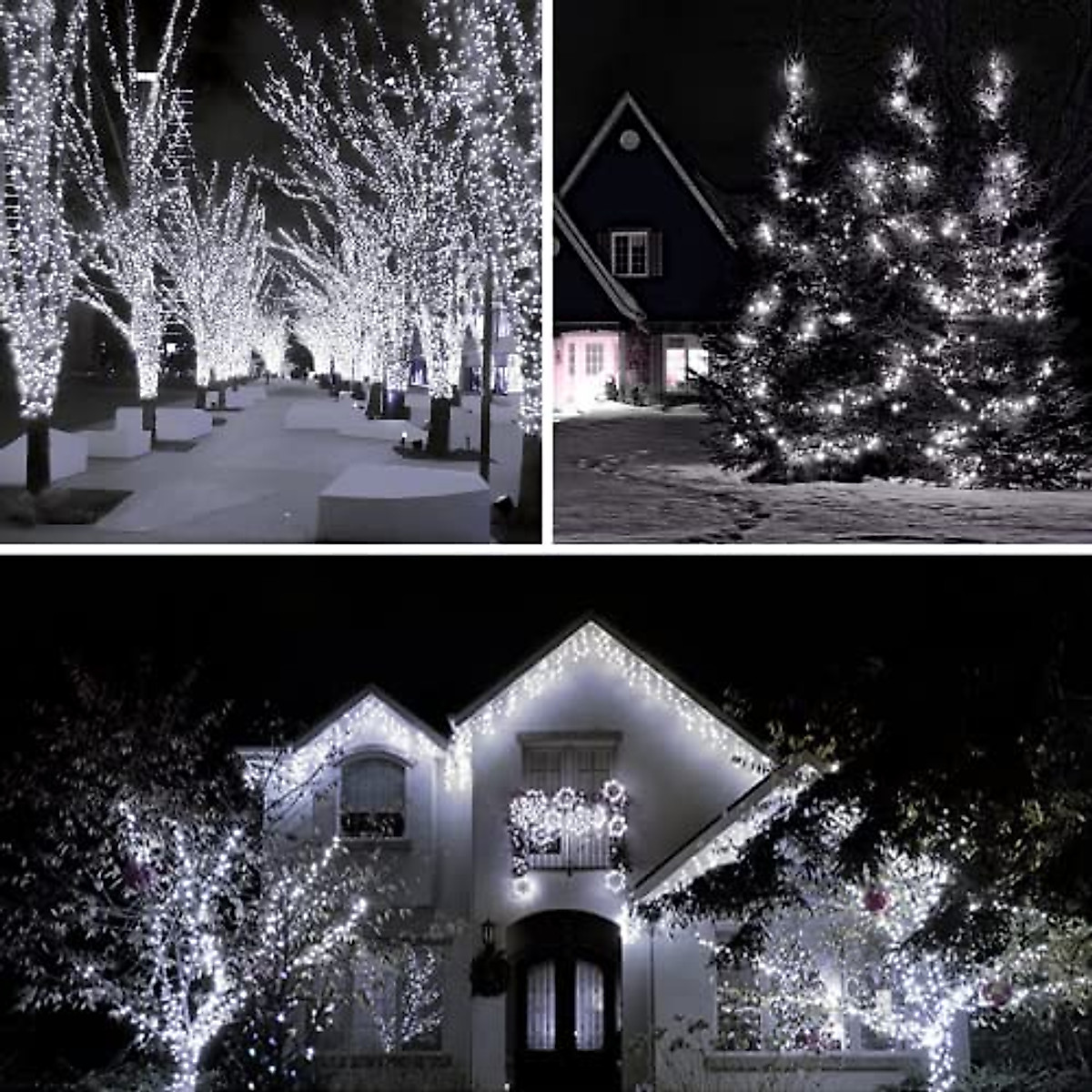 suddus Solar Fairy Lights Outdoor Waterproof, 2 Pack 33ft 100 LED Solar Twinkle Lights, White Solar Christmas Lights for Backyard Trees Patio Deck Garden Birthday Party Wedding Decorations