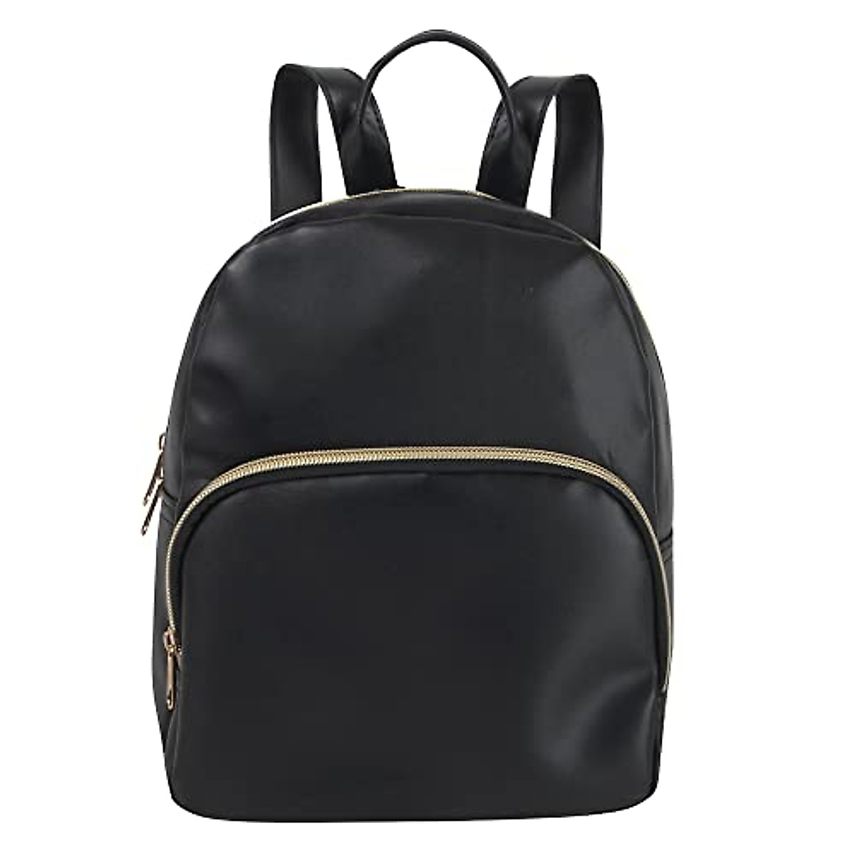 Emma & Chloe Vinyl Mini Backpack, Vegan Leather Small Fashion Backpack Purse for Women (Midnight)