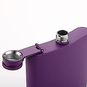 FYL Hip Flask for Liquor Light Purple 6oz 18/8 Stainless Steel, Great Gift for Wedding Party Flask
