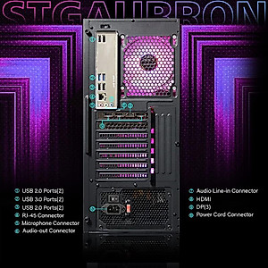 STGAubron Gaming Desktop PC Computer,Intel Core I7 3.4 GHz up to 3.9 GHz,GeForce RTX 2060 6G GDDR6,16G RAM,512G SSD,WiFi,BT 5.0,RGB Fanx6,RGB Keyboard&Mouse,RGB Mouse Pad,RGB BT Sound Bar,W10H64