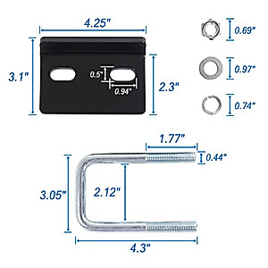 DICMIC Hitch Tightener, Stainless Steel Anti-Rattle Stabilizer for 1.25” and 2" Hitch Receiver, Long-Lasting U-Bolt for Safe Transportation