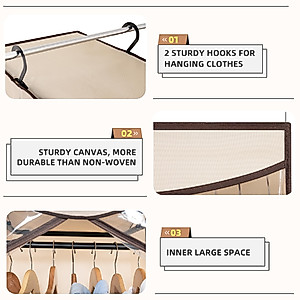 STORAGE MANIAC 2-Pack Hanging Garment Bag Zipper Cover with Sealed Clear Window, Long Garment Cover for Closet Storage Wardrobe Clothes Protector, Large Garment Storage Bag for Dresses,Suits, Beige