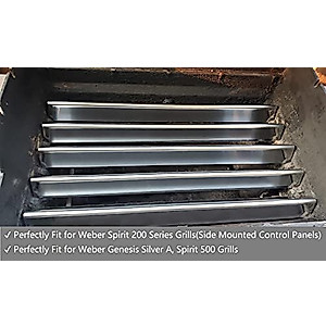 GasSaf Parts Kit Replacement for Weber 7534 7522, Spirit 500, Genesis Silver A, Spirit 200 Series E200, E210, S200, S210 with Side Control Knob, 21.5 inch Flavorizer Bars and 15 inch Grill Grates
