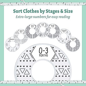 Baby Nest Designs Closet Dividers for Baby Clothes [Unisex Boho] - 7X Baby Clothing Size Age Dividers from Newborn Infant to 24 Months - Boho Baby Clothes Dividers and Nursery Closet Organizer