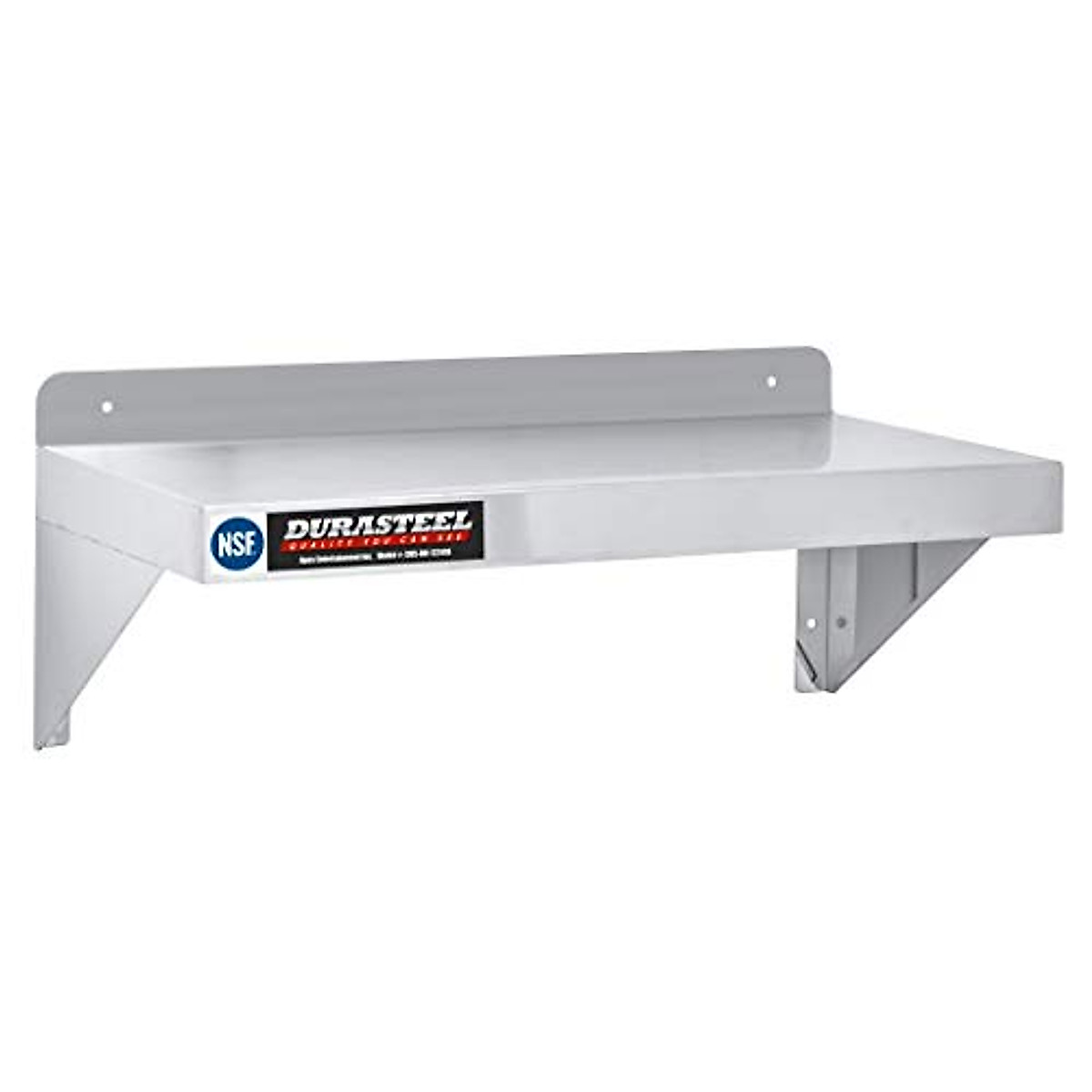 DuraSteel Stainless Steel Wall Shelf - 24" Wide x 12" Deep Commercial Grade - NSF Certified - Industrial Appliance Equipment (Restaurant, Bar, Home, Kitchen, Laundry, Garage and Utility Room)