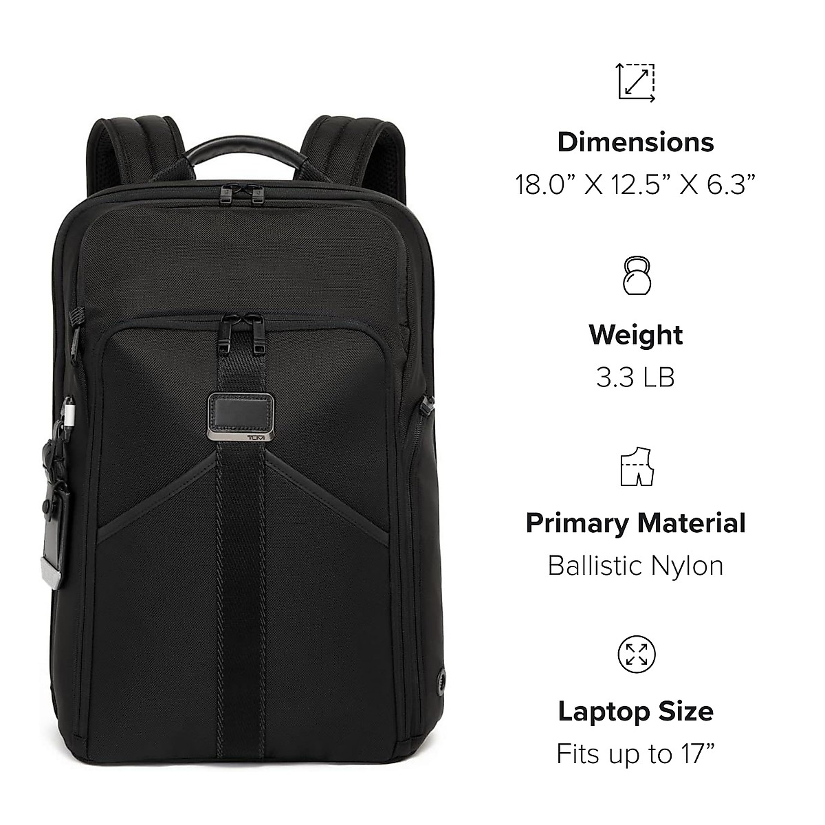 TUMI Men's Esports Pro 17 Backpack, Black, One Size