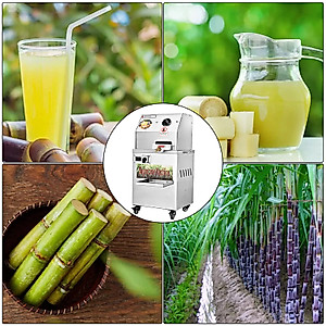 Commercial Electric Sugar Cane Juicer Sugarcane Juicing Extractor 304 Stainless Steel Celery Ginger Sweet Sorghum Press Machine, 110V 350W