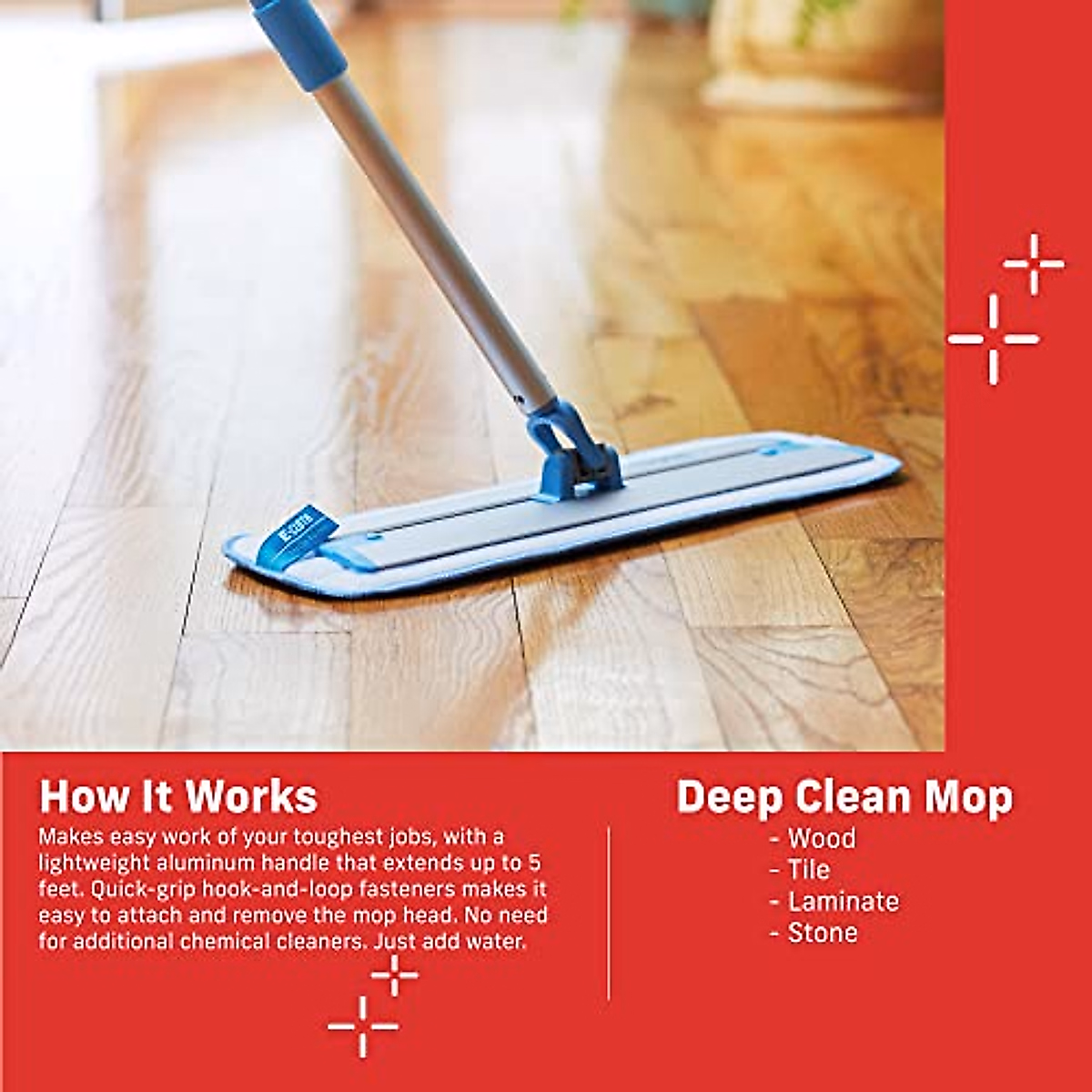 E-Cloth Deep Clean Mop, Microfiber Mop, Perfect Floor Cleaner, Laminate, Tile and Stone Flooring, Washable and Reusable & Shower Cleaning Kit, Microfiber Shower Cleaner, Streak-Free Shine on Showers