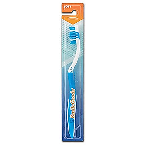 Practicon SmileGoods A401 Toothbrush, 40 Tuft, Soft Bristle, Individually Packaged Toothbrushes, Assorted Colors, Bulk Pack of 72