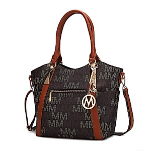 MKF Collection Signature Tote Bag for Women, Vegan Leather Handbag, Crossbody Top-Handle Ladies Shoulder Bag Purse By Mia K