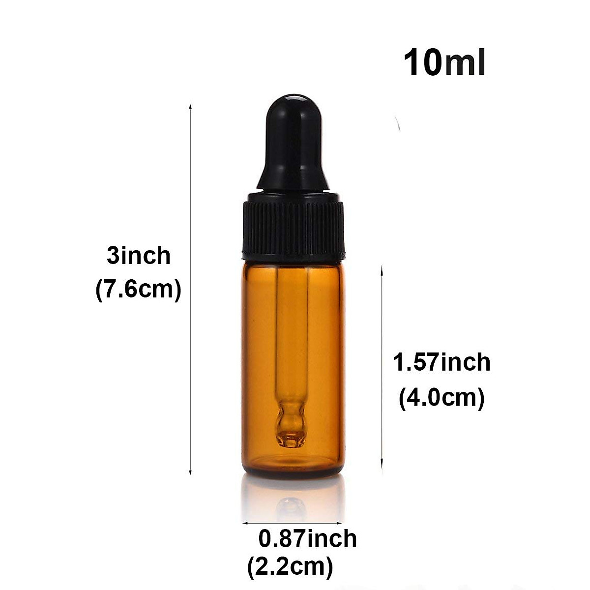 ELFENSTALL- 10pcs 10ml 1/3oz Amber Mini Glass Bottle Amber Sample Vial Small Essential Oil Bottle with Glass Eye Dropper Refillable Containers + 1pc Glass Clean Cloth + 1pc 3ml Dropper