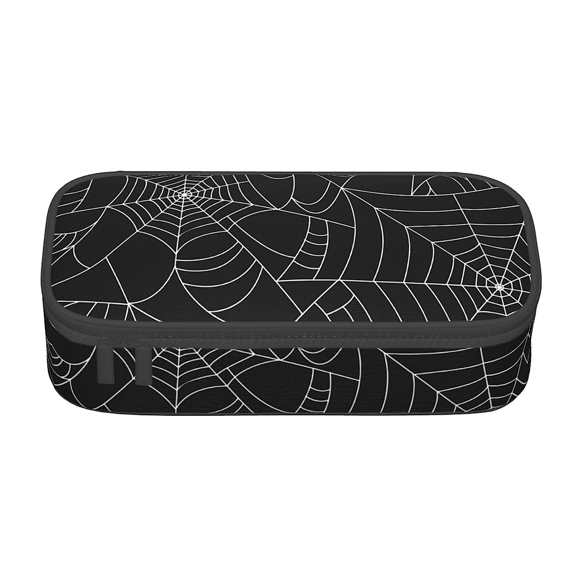 PAUSEBOLL Spider Web Pencil Case for Kids, Black Pencil Box Large Capacity Durable Pencil Pouch Storage Pen Bag Stationary Case Desk Organizer with Zippers for Teens Adults