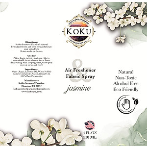 Jasmine Air Freshener - Room Spray - Odor Eliminator - Deodorizer - Car Air Freshener - Home Spray - Linen Spray - Fabric Refresher - Non-Toxic - Alcohol Free – 4 Oz