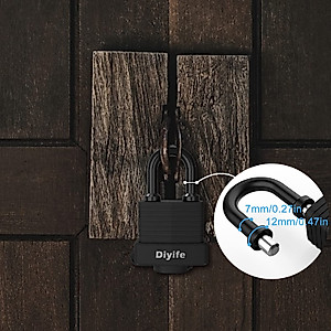 Padlock with Key, [2 Pack] [4 Keys] Diyife Padlock Waterproof Lock Key Padlocks 40mm Heavy Duty Padlocks Anticut, Oustside Laminated Steel for Gym Locker, Garage, Fence, Shed, Yard,Outdoor & Indoor