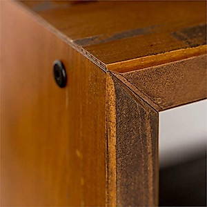 Walker Edison Shiloh Rustic Solid Reclaimed Wood Entryway Bench, 42 Inch, Amber