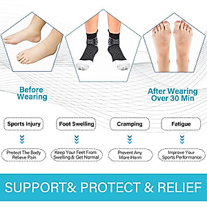 IRAMY Compression Ankle Support Running Socks Women Coolmax Wicking 3 Pairs Quarter Athletic Cushioned Plantar Fasciitis Socks