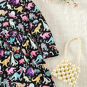 Baby Fall 2023 Dress Christmas Halloween Costumes Ruffle Sleeve Floral & Pumpkin Print Dresses Outfits Kids Baby Trick or Treat Candy Sugar Ask Dress Black