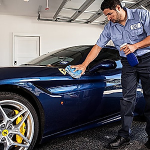 MW Pro Microfiber Car Towels (16"x 16") | 400 GSM | 80/20 Blend | Tagless | Soft Satin Piped Edges | All-Purpose Auto Detailing - Wax, Buff, Polish, Wash, Dry | 6 Pack (Blue)