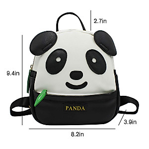MINGSEECESS Womens Cute Panda Pattern Backpack Purse Pu Leather Travel Bag Small Casual Shoulder Daypack