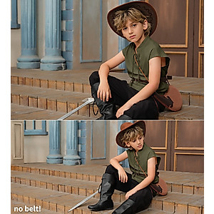 Boys Renaissance Pirate Sleeveless T Shirts Costume Kids Viking Medieval Lace Up Scottish Halloween Cosplay Tank Tops