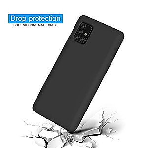 Meifei Galaxy A71 5G Case, Samsung A71 5G Case Liquid Silicone Case Dual Layer Hybrid Hard PC Soft Silicone Gel Rubber Bumper Slim Fit Shockproof Protective Phone Case for Samsung Galaxy A71 5G, Black