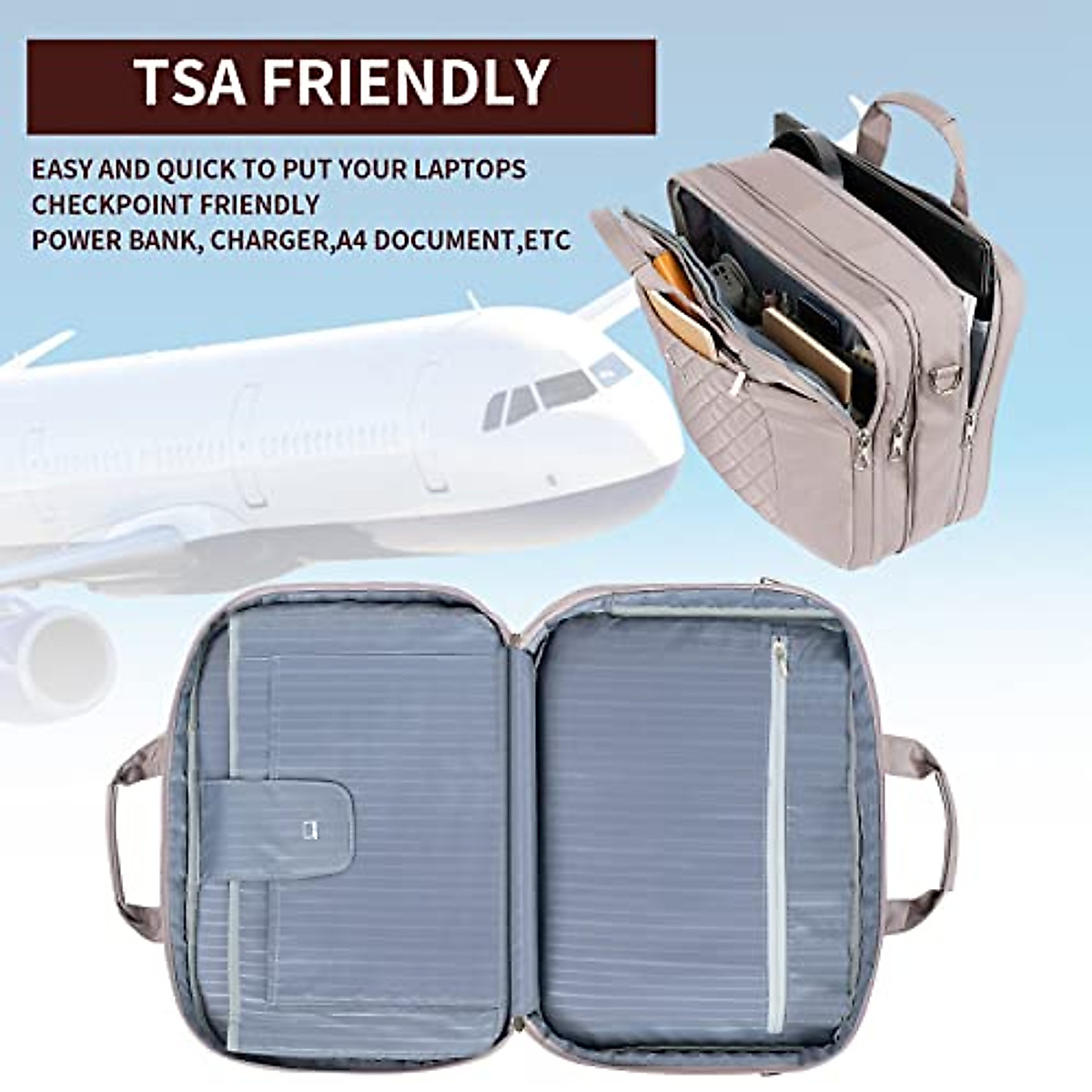 KROSER Laptop Bag for Women, Laptop Case 17 Inch Expandable Laptop Briefcase Bag, TSA Friendly Waterproof Computer Bag With Anti Theft, Messenger Shoulder Bag for Women Business Office Travel, Pink