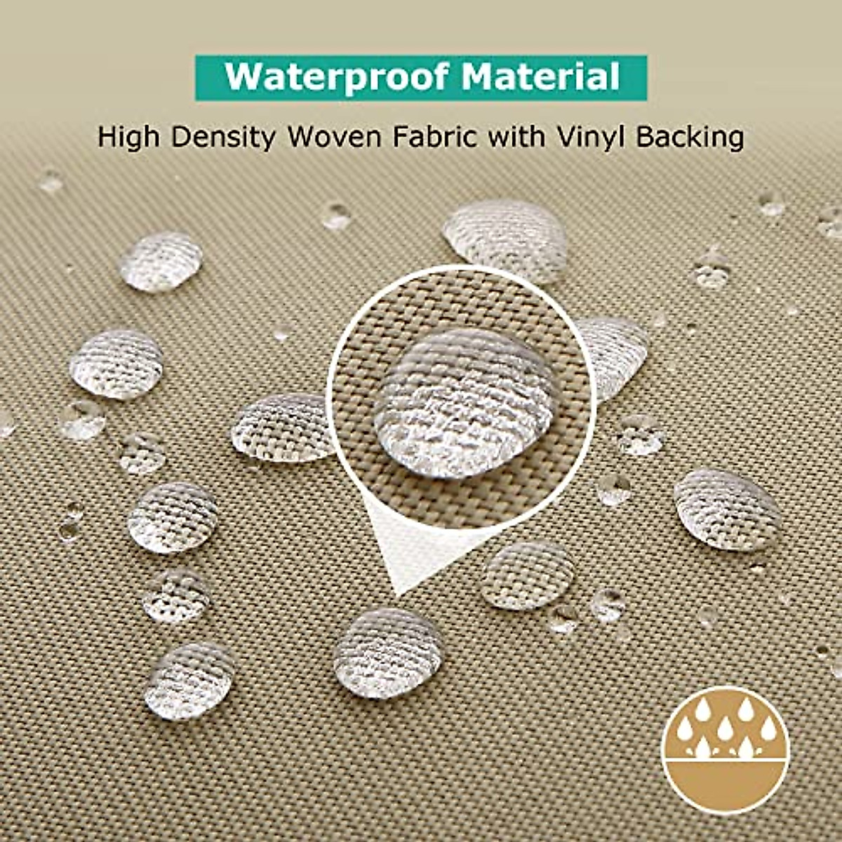SunPatio Outdoor Chaise Lounge Covers, 2 Pack Patio Chaise Cover 84" L x 30" W x 24" H, Heavy Duty Waterproof Beach Chair Cover with Seam Taped, Helpful Air Vents, All Weather Protection, Taupe
