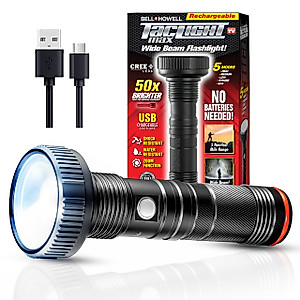 Taclight Max LED Rechargeable Flashlight - High Lumen, Ultra Bright, Flash Light - 7000 Kelvin Cree Tactical Flash Light – Compact Flashlights for Camping, Hunting, Home, Survival, Emergencies