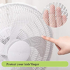 2 Pack - 18" Fan Safety Protection Cover,Kid Children Baby Finger Protect Fan Net Guard,Washable Pedestal Fan Dustproof Cover,Summer Home Fan Safety Dust Cover,Perfect for Parents of Toddlers (White)